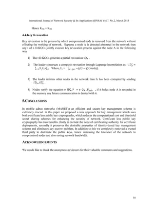 CERTIFICATE LESS KEY MANAGEMENT SCHEME IN MANET USING THRESHOLD CRYPTOGRAPHY | PDF