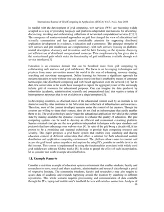 A GRID-ENABLED INFRASTRUCTURE FOR RESOURCE SHARING, E-LEARNING, SEARCHING AND DISTRIBUTED ...