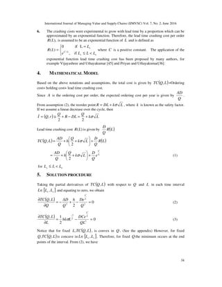 Inventory Models Involving Lead Time Crashing Cost as an Exponential Function | PDF
