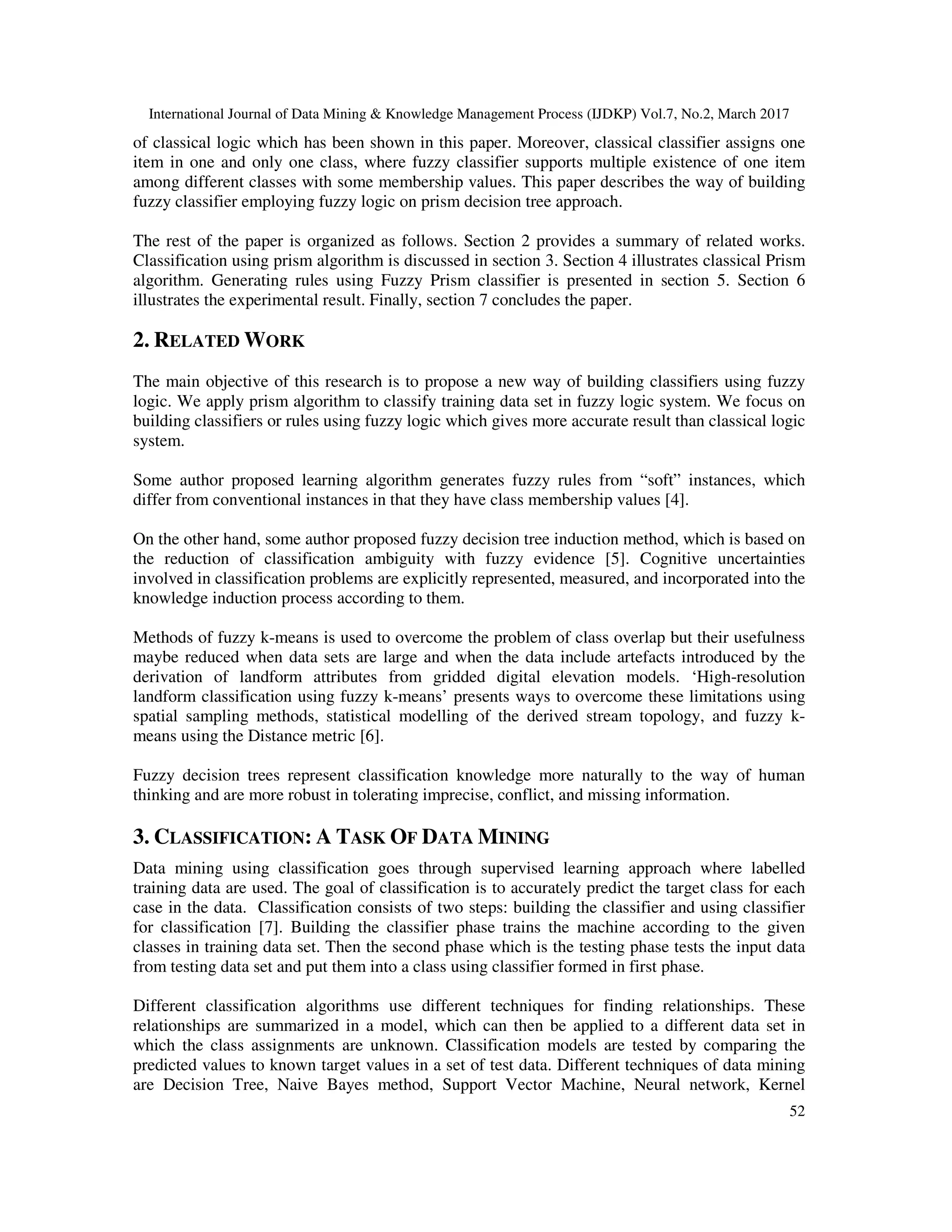 Building A Classifier Employing Prism Algorithm With Fuzzy Logic Pdf