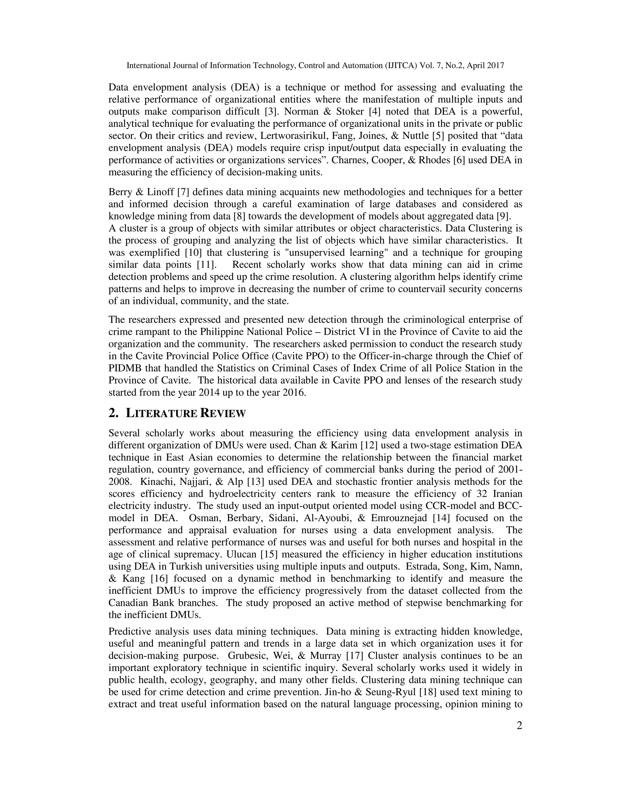 APPLYING DATA ENVELOPMENT ANALYSIS AND CLUSTERING ANALYSIS IN ENHANCING ...