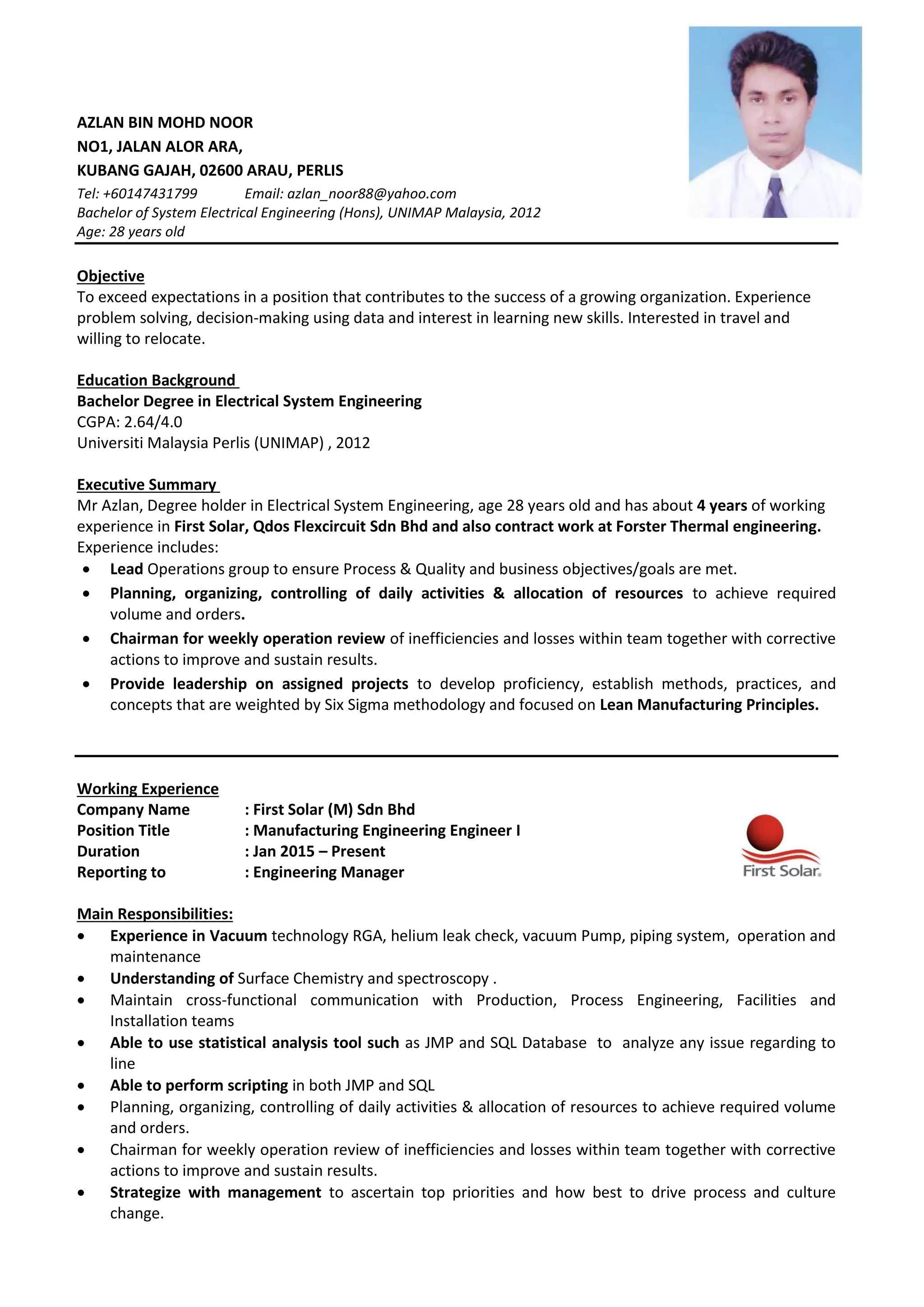 Resume-Azlan-Nov16 | PDF