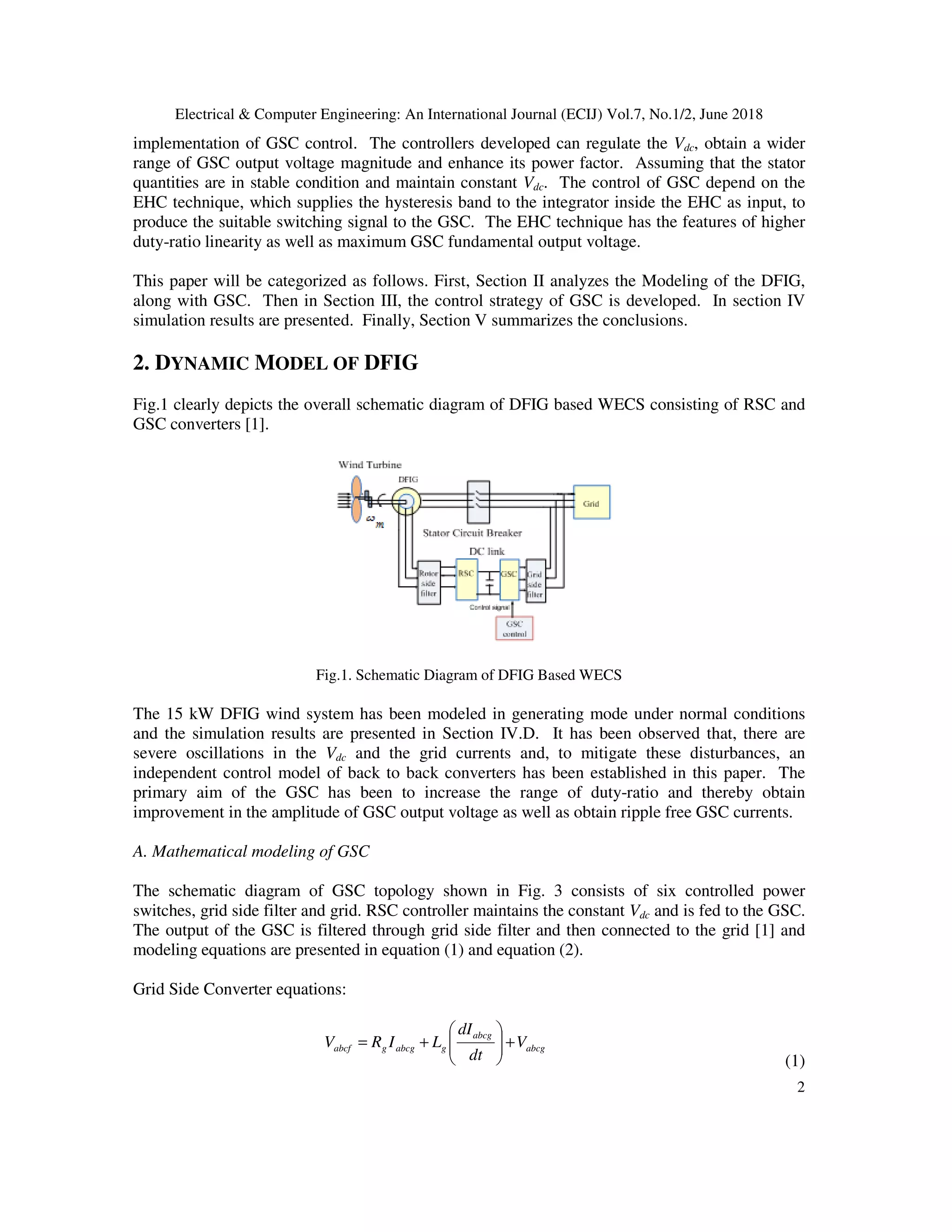 GRID SIDE CONVERTER CONTROL IN DFIG BASED WIND SYSTEM USING ENHANCED HYSTERESIS CONTROLLER | PDF ...