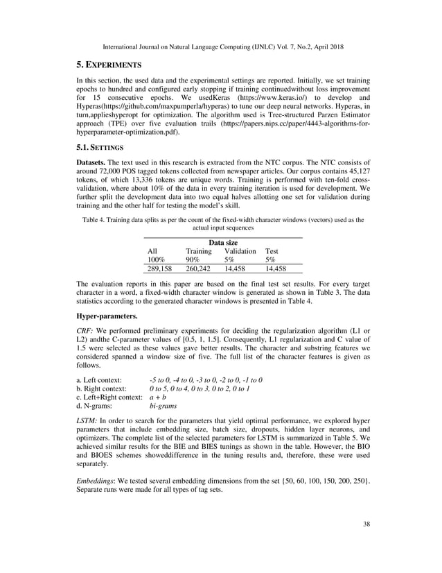 MORPHOLOGICAL SEGMENTATION WITH LSTM NEURAL NETWORKS FOR TIGRINYA | PDF