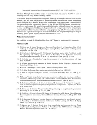 MORPHOLOGICAL SEGMENTATION WITH LSTM NEURAL NETWORKS FOR TIGRINYA | PDF