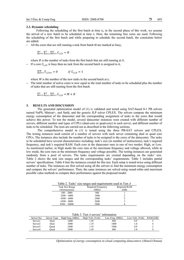 Optimization of energy consumption in cloud computing datacenters | PDF