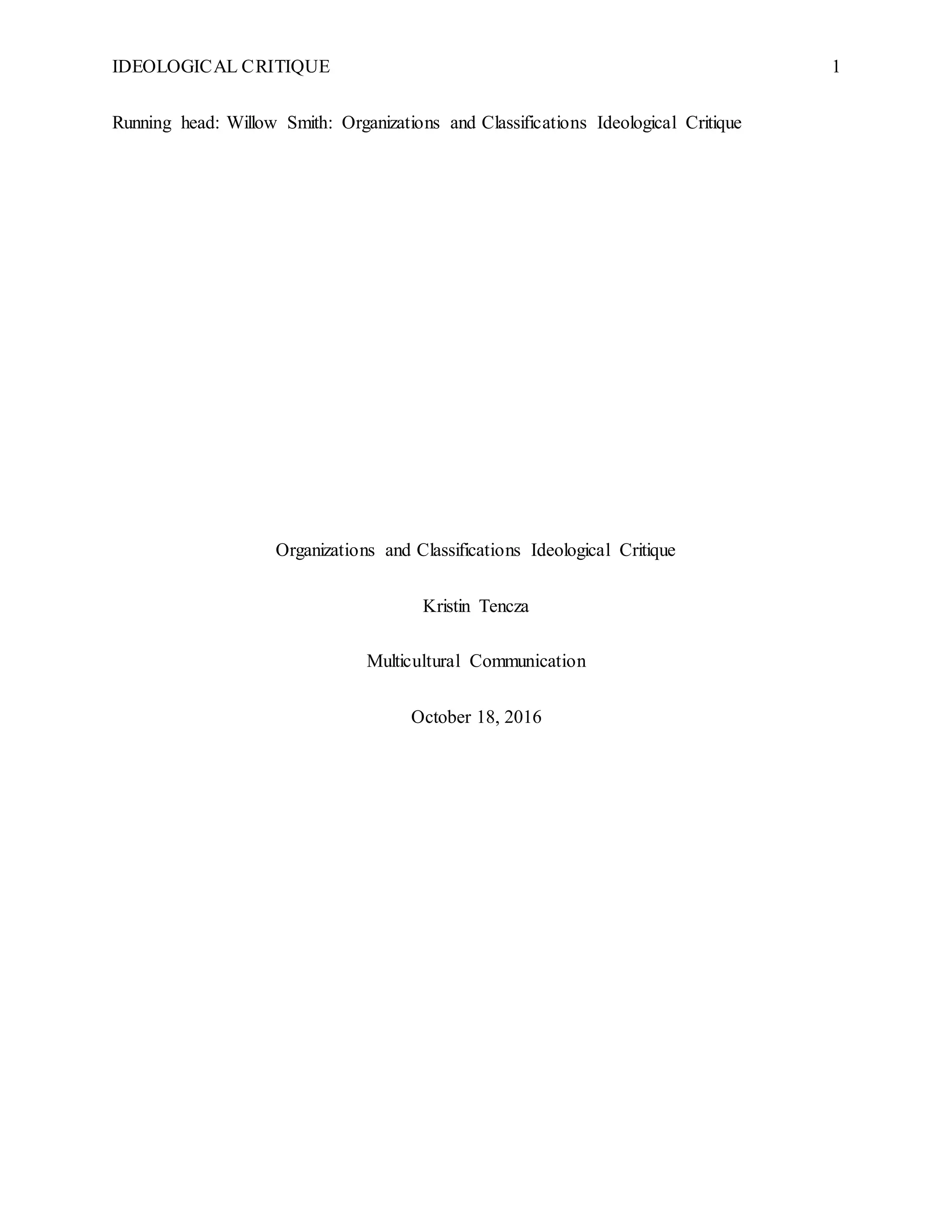 Ideological Critique | DOCX