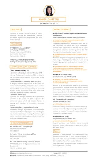 Resume - Amber Louise Tan | PDF | Free Download