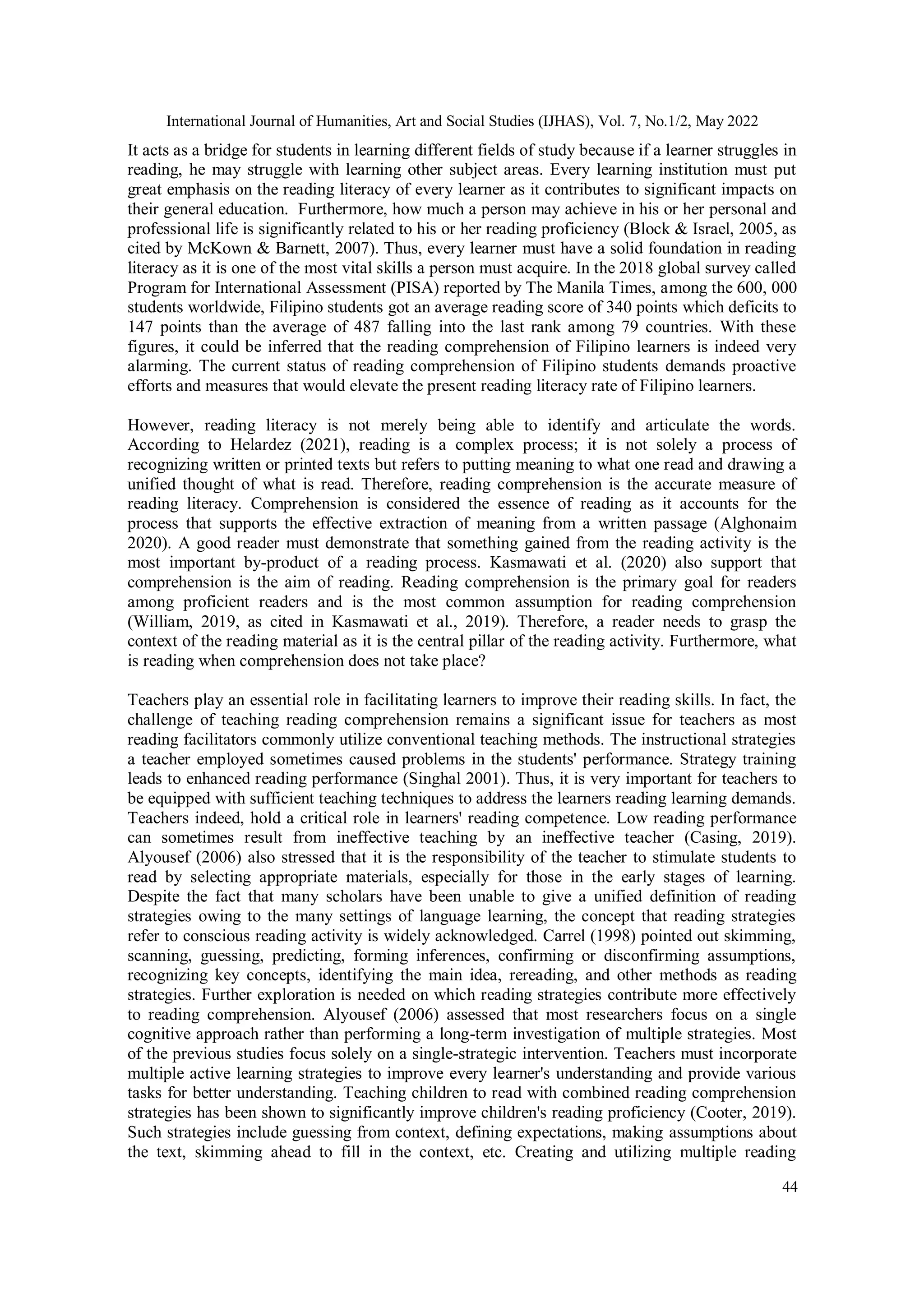 IMPROVING THE READING COMPREHENSION OF GRADE 8 LEARNERS USING 4RS (READ ...