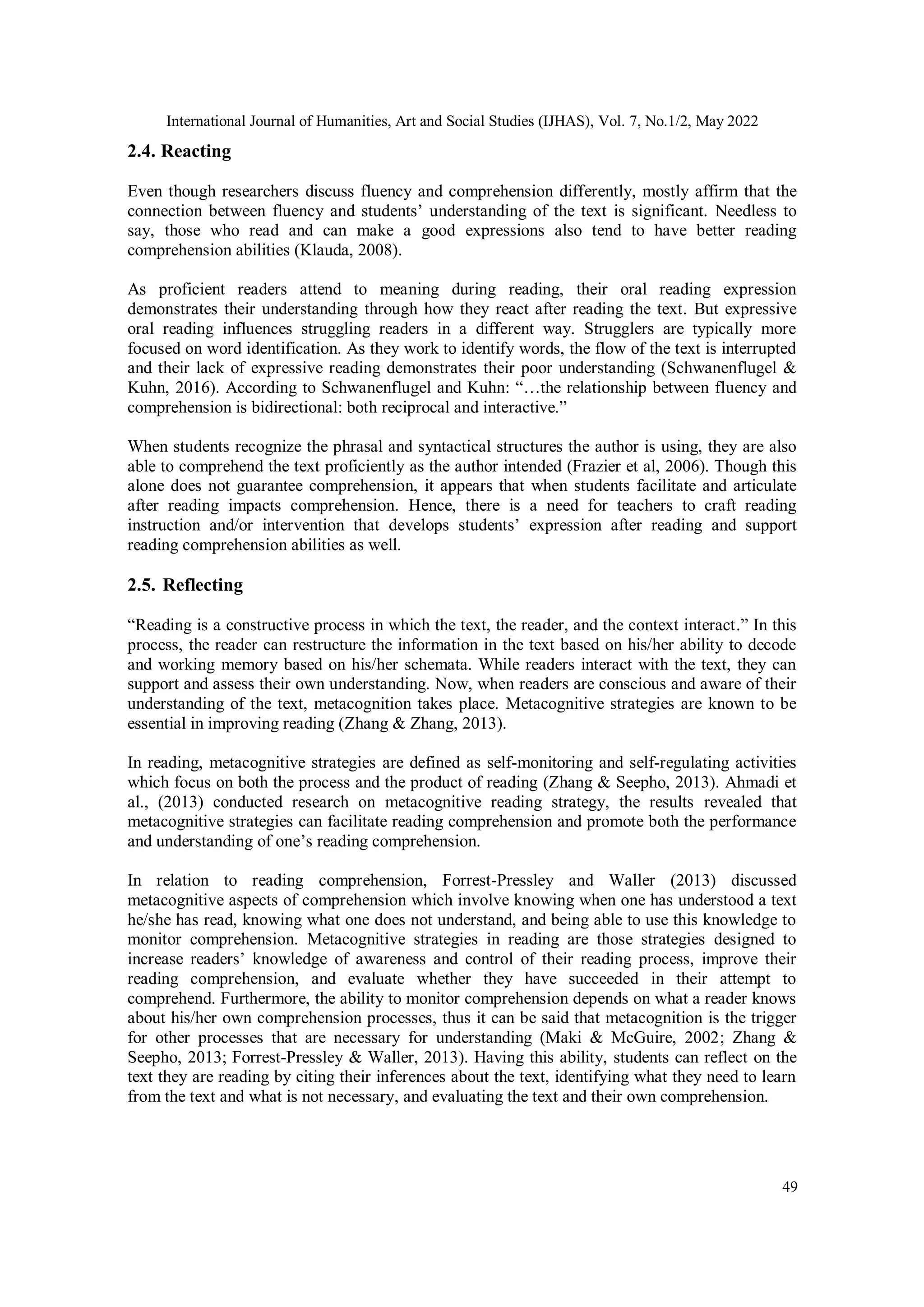 IMPROVING THE READING COMPREHENSION OF GRADE 8 LEARNERS USING 4RS (READ ...