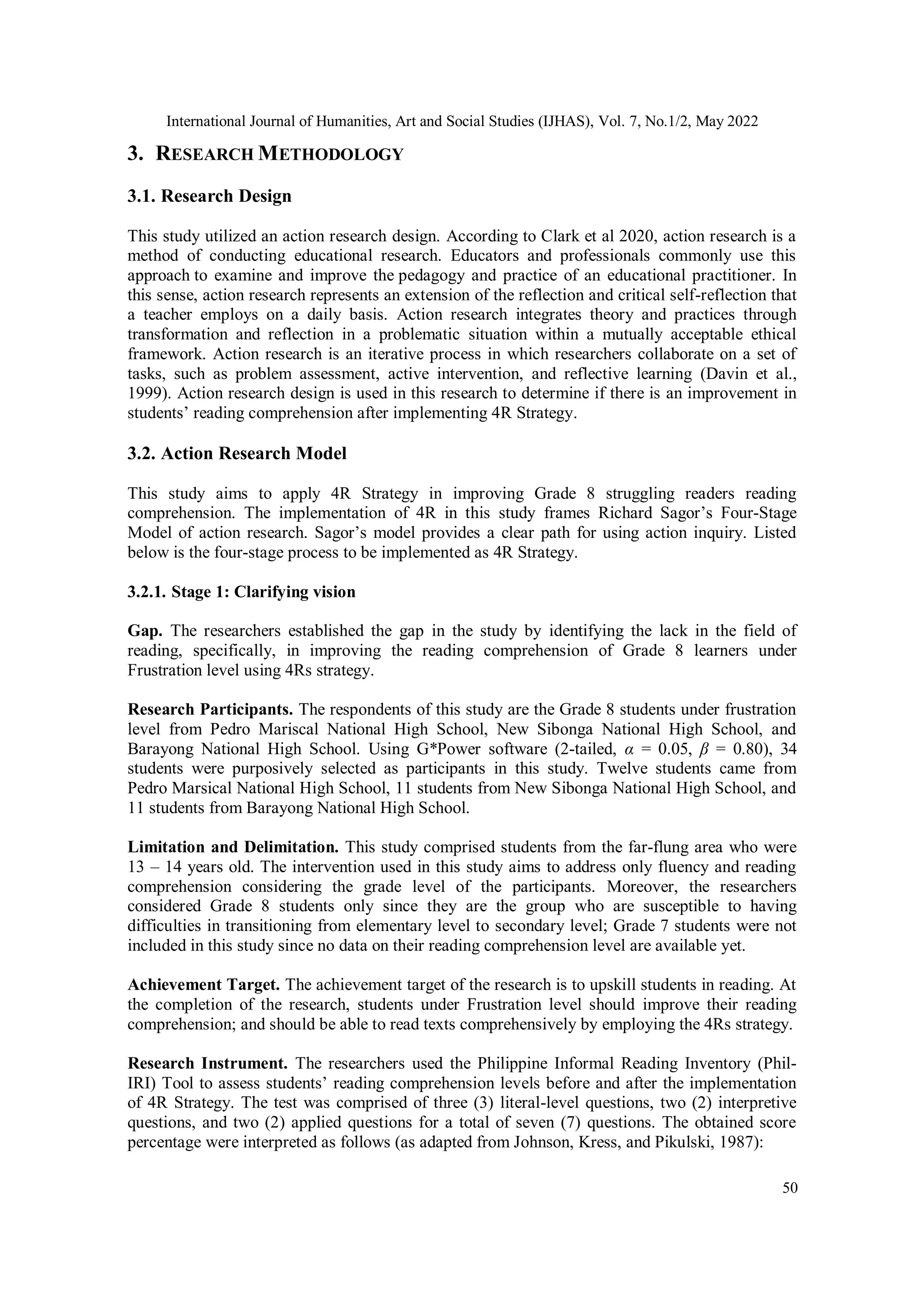 IMPROVING THE READING COMPREHENSION OF GRADE 8 LEARNERS USING 4RS (READ ...