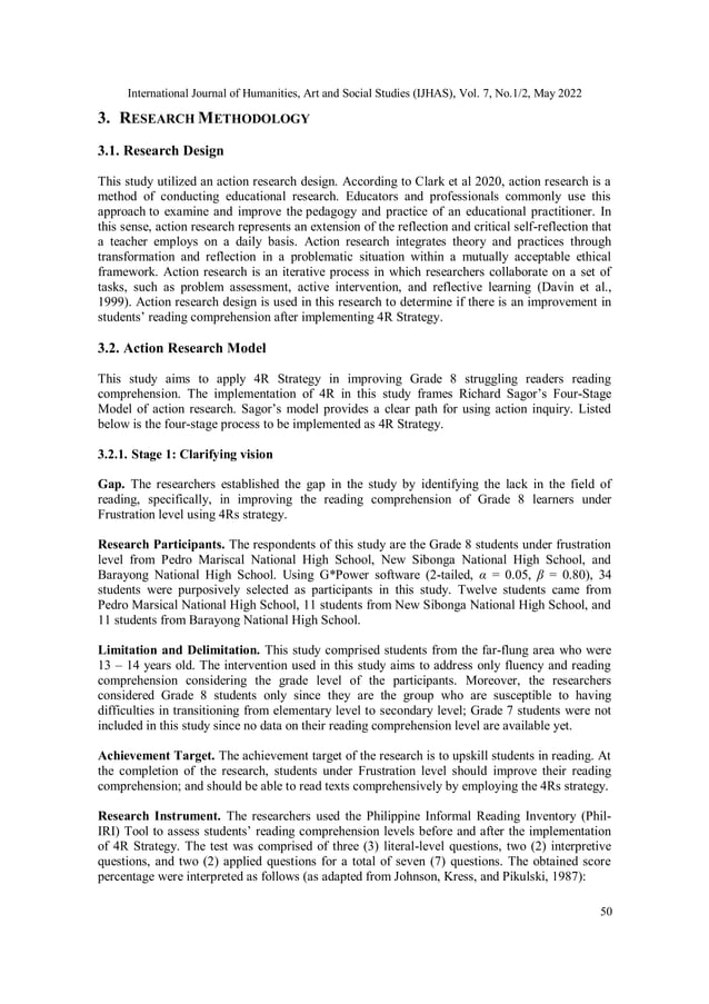 IMPROVING THE READING COMPREHENSION OF GRADE 8 LEARNERS USING 4RS (READ ...