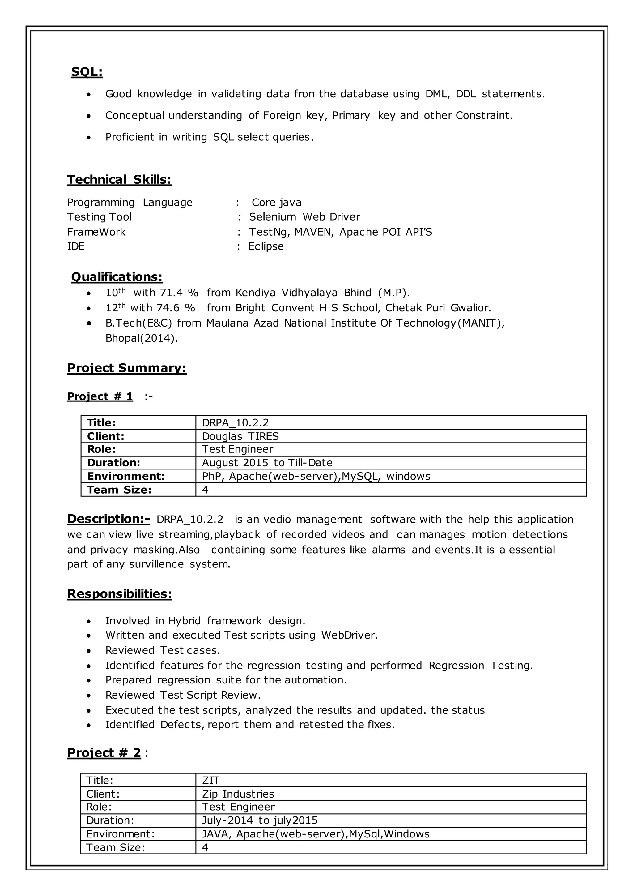 IQBAL KHAN_Automation_Resume | PDF