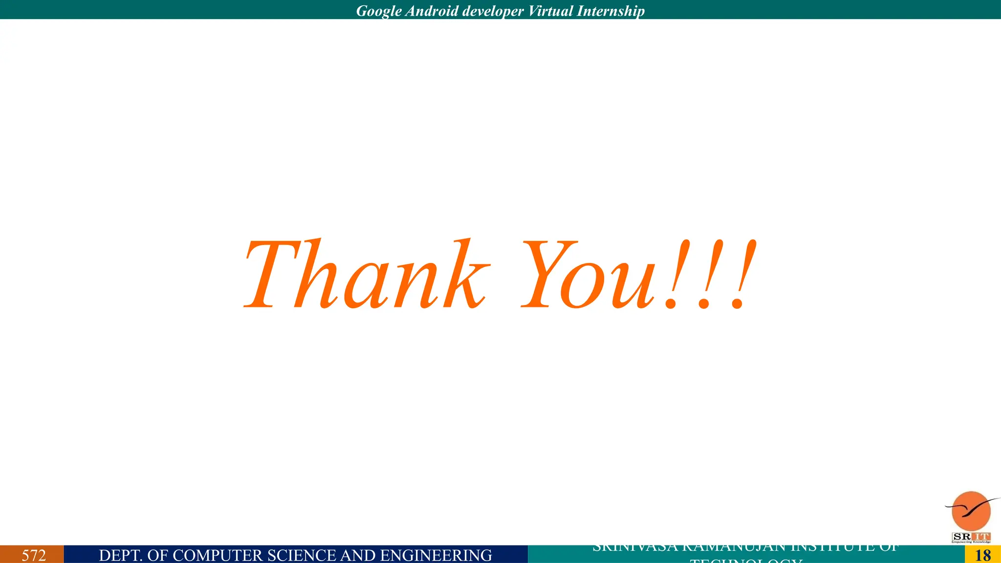 Google Android developer internship cohort 8 | PPTX