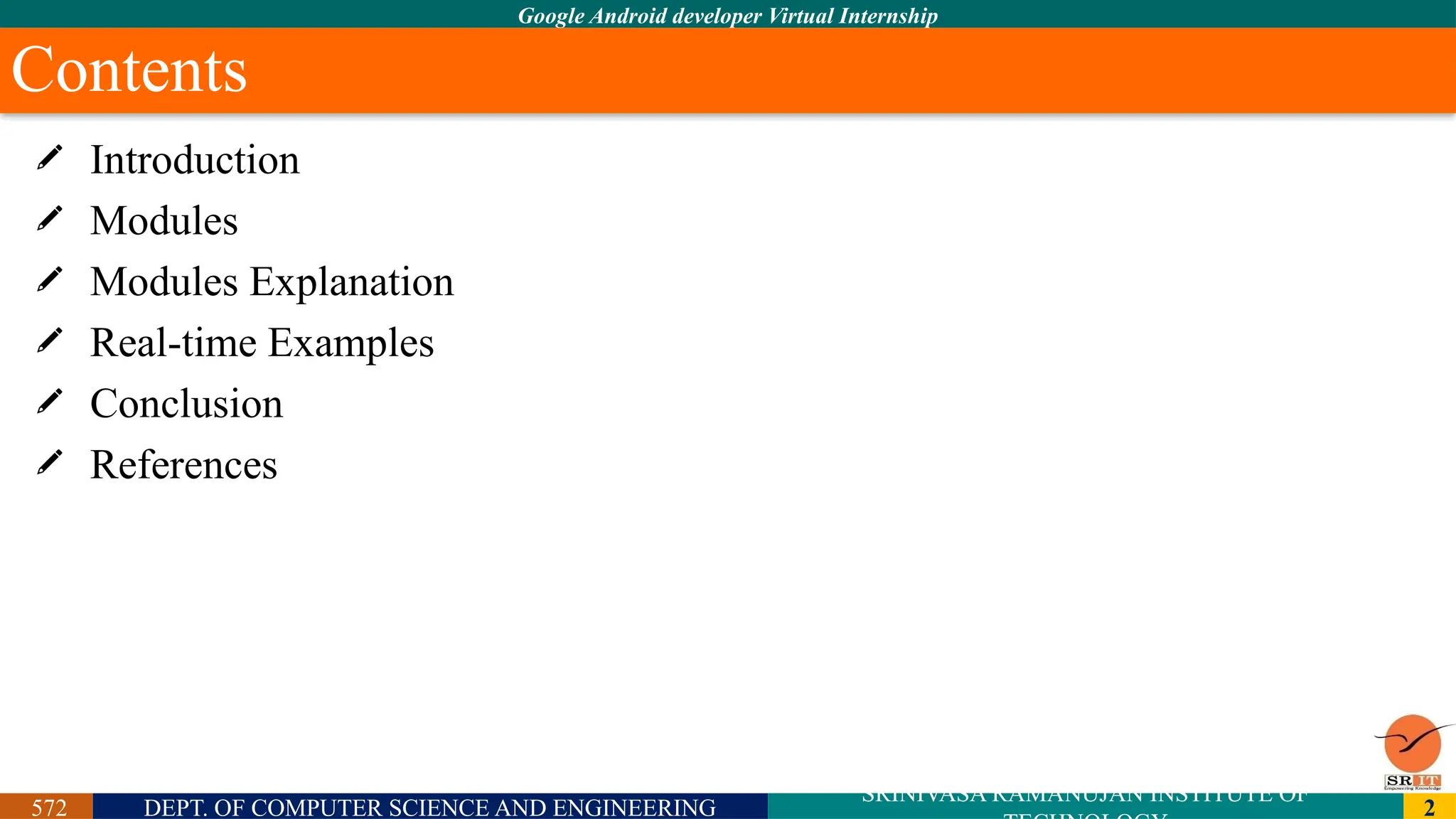 Google Android developer internship cohort 8 | PPTX