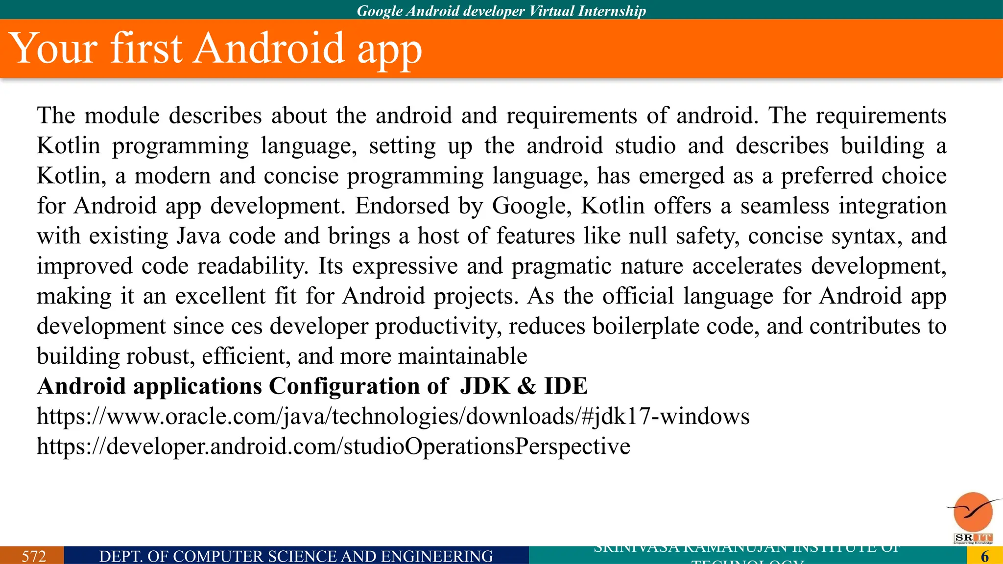 Google Android developer internship cohort 8 | PPTX