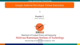 Google Android developer internship cohort 8 | PPTX