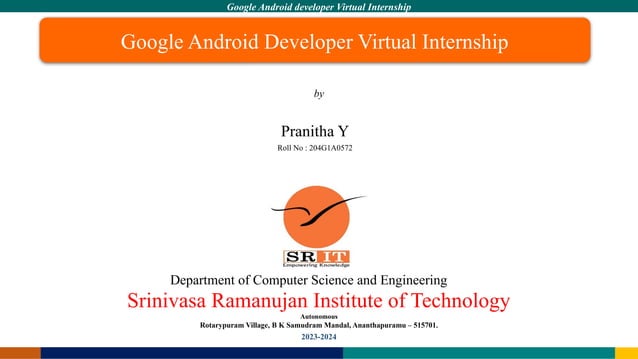 Google Android developer internship cohort 8 | PPTX | Operating Systems | Computer Software and ...
