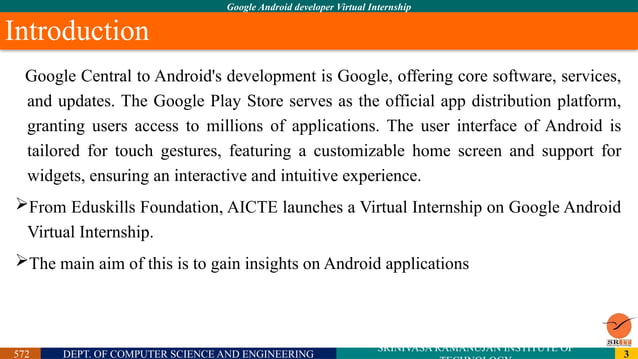 Google Android developer internship cohort 8 | PPTX | Operating Systems | Computer Software and ...