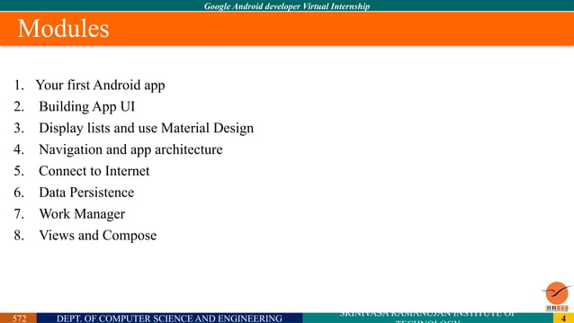 Google Android developer internship cohort 8 | PPTX | Operating Systems | Computer Software and ...