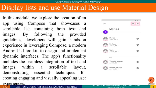 Google Android developer internship cohort 8 | PPTX | Operating Systems | Computer Software and ...