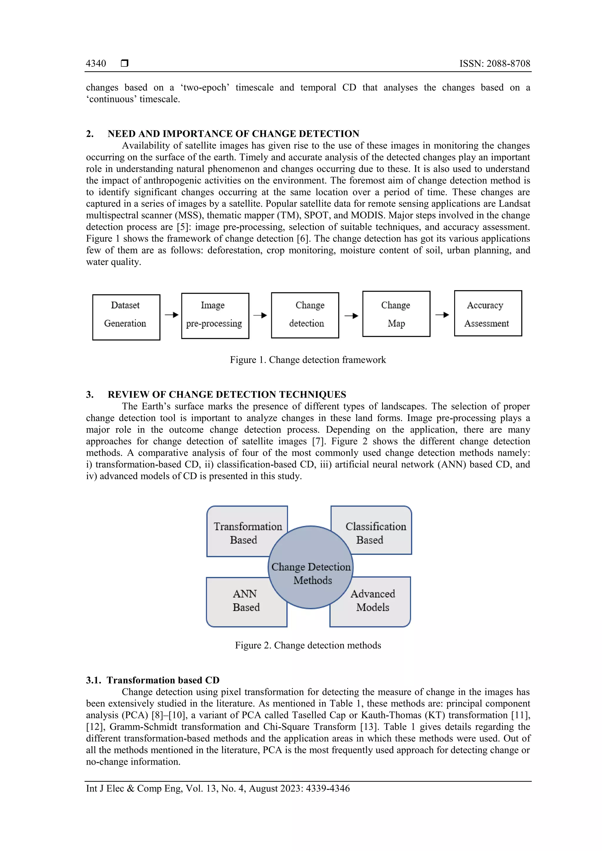 Performance analysis of change detection techniques for land use land cover | PDF