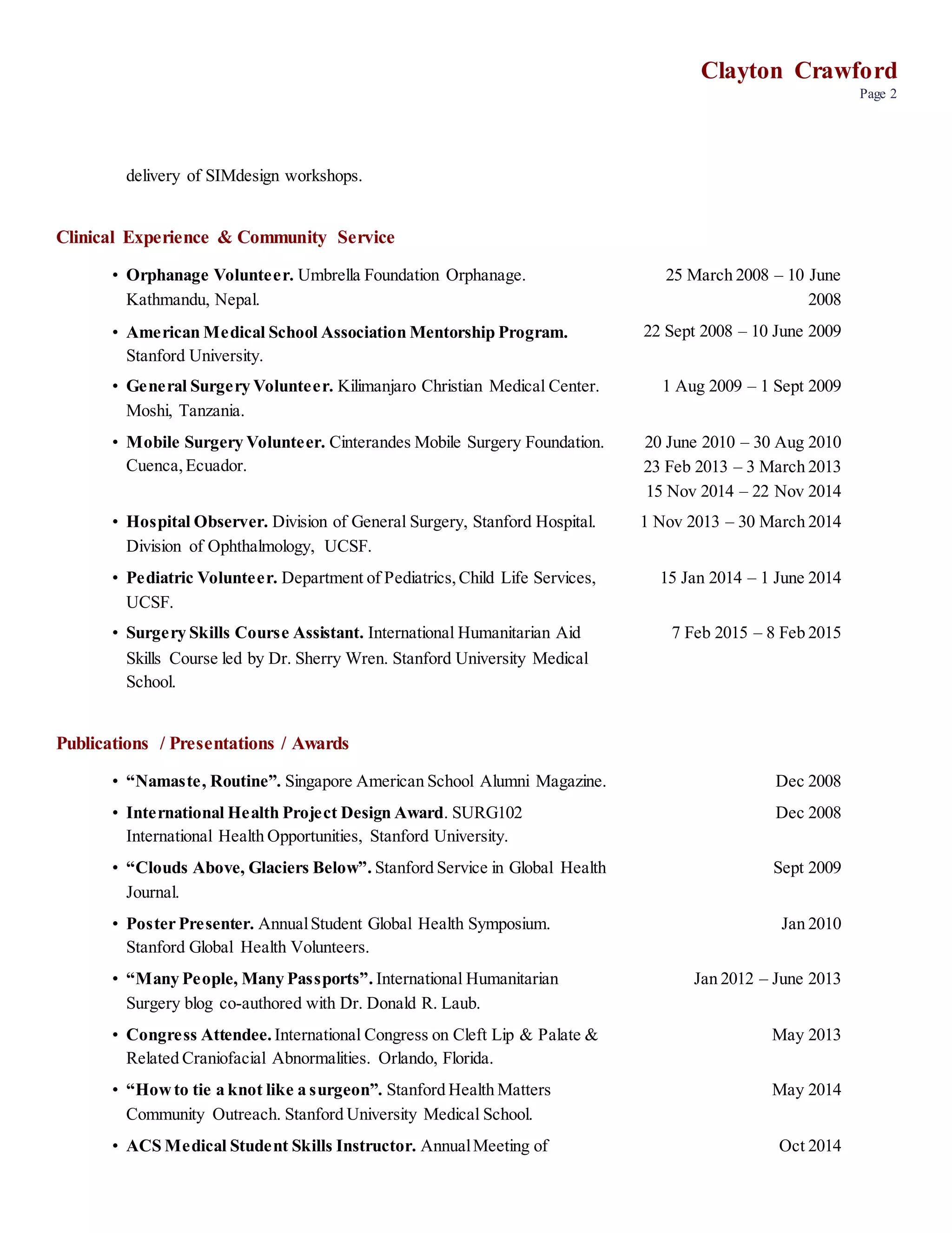 Clayton Crawford CV 18.5.15