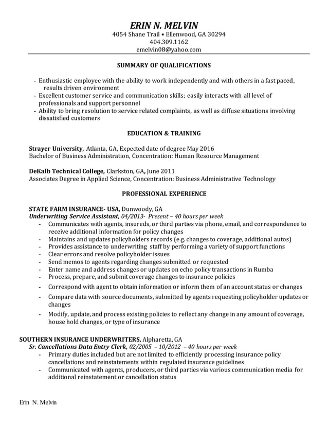 Erin N. Melvin Resume.1 | PDF