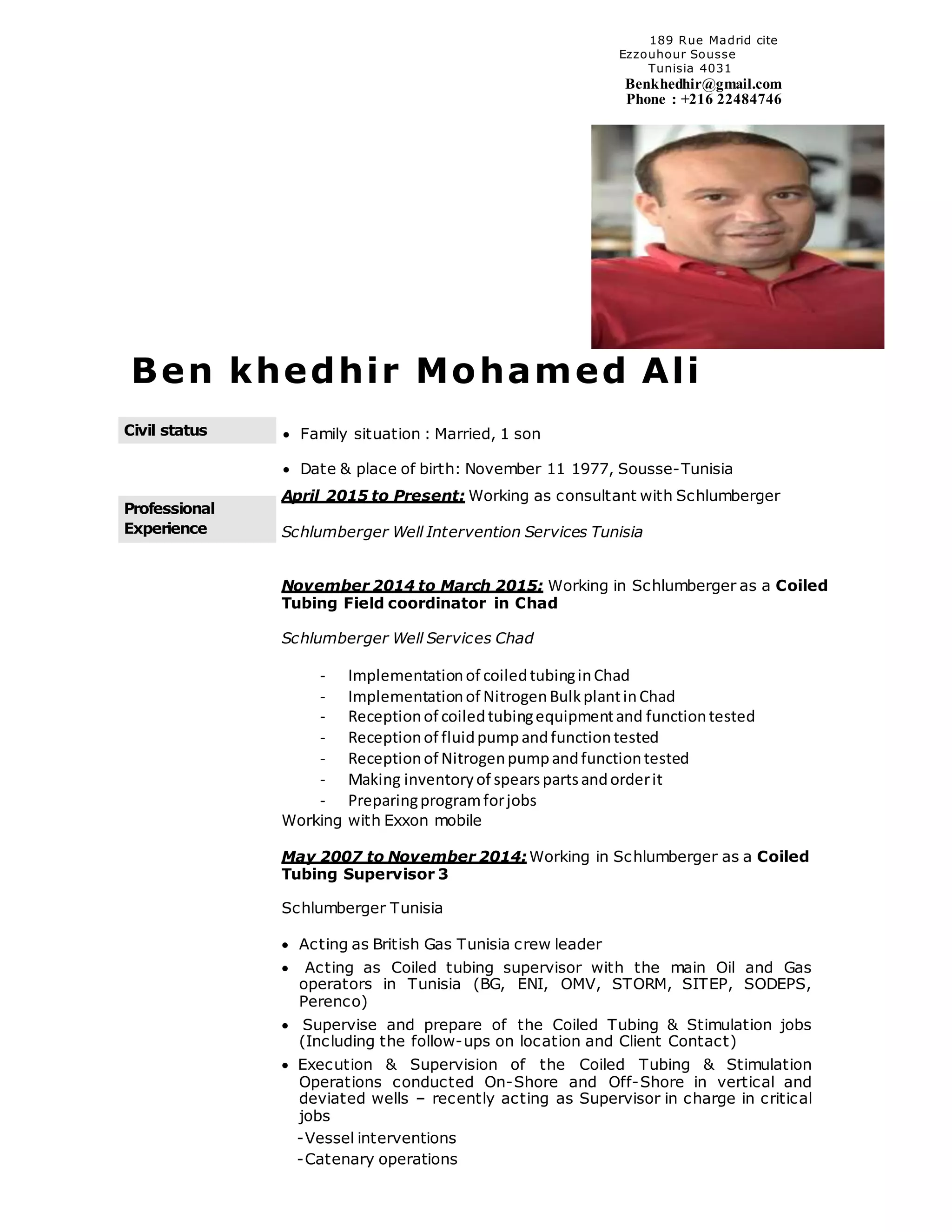 Ben khedhir CV | PDF