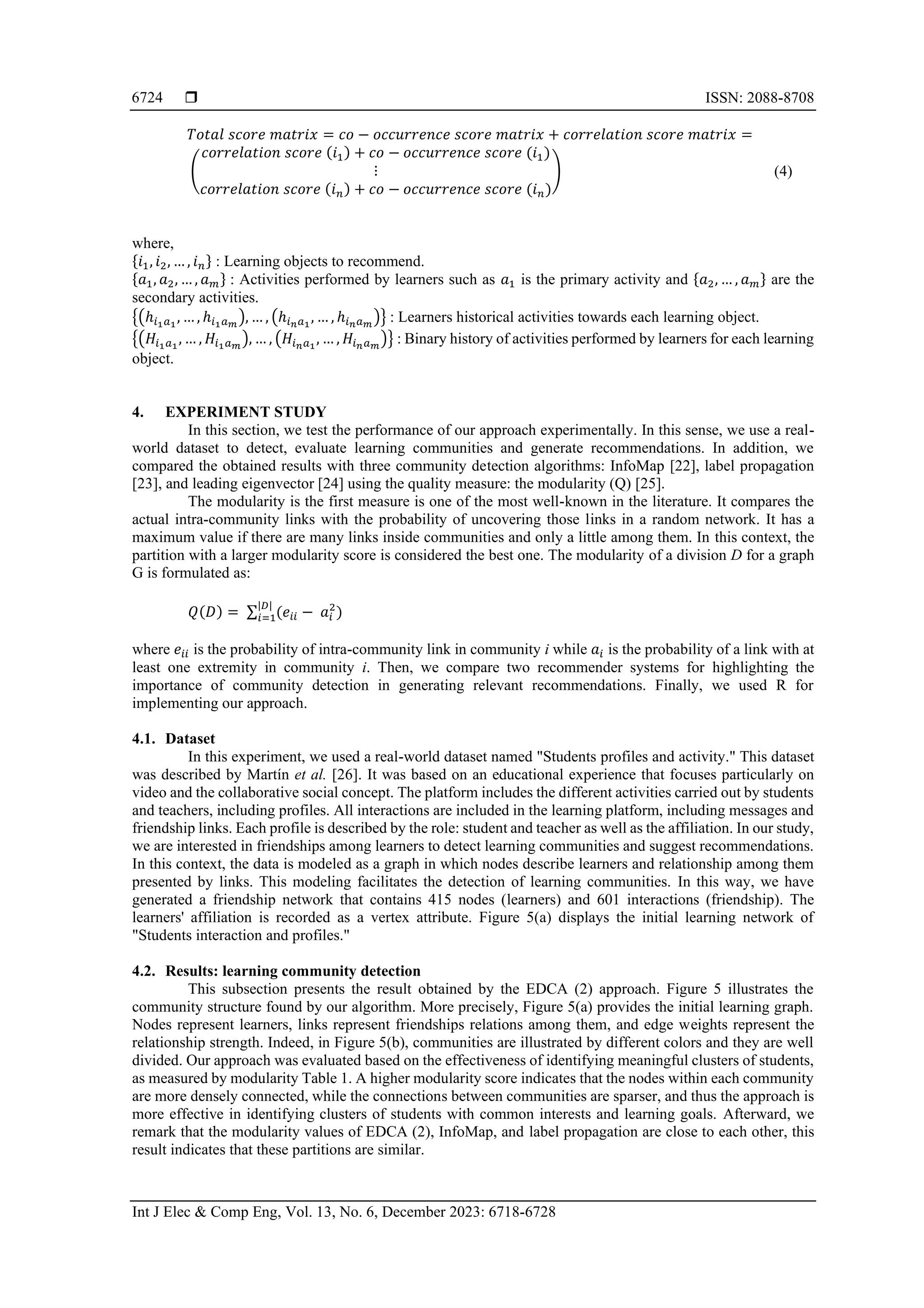 Towards a hybrid recommendation approach using a community detection and evaluation algorithm | PDF
