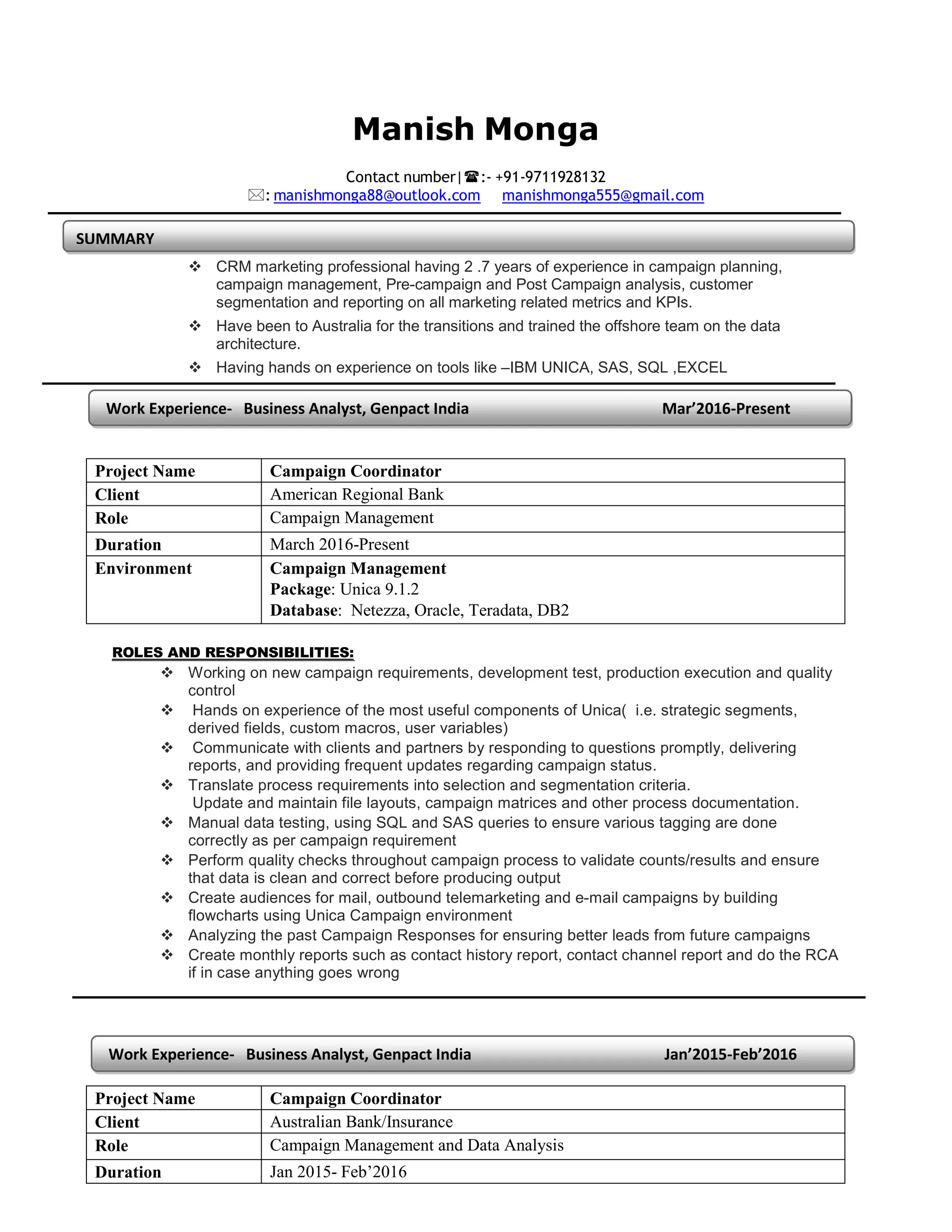 Manish Monga_CV | PDF