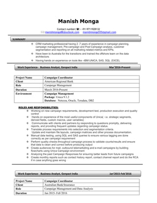 Manish Monga_CV | PDF