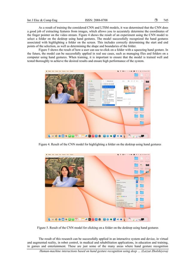 Human-machine interactions based on hand gesture recognition using deep learning methods | PDF