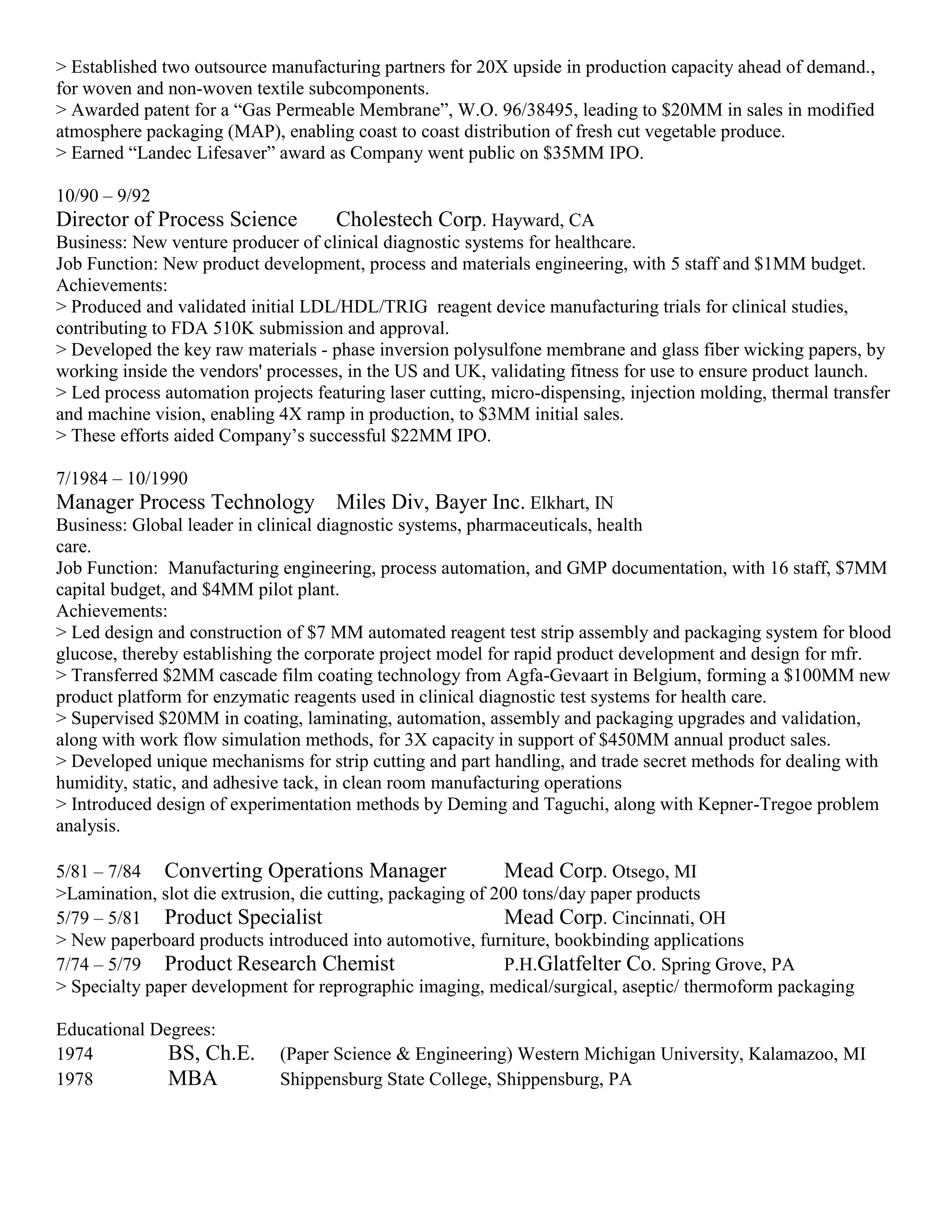 BMM resume | PDF | Manufacturing Industry | Industries