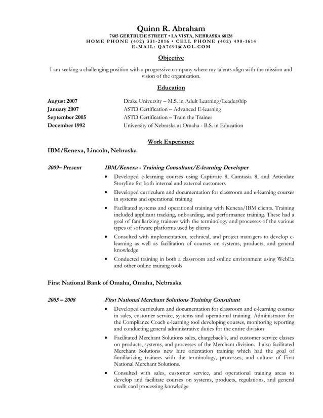 Quinn Resume with IBM-Kenexa - QA | DOC