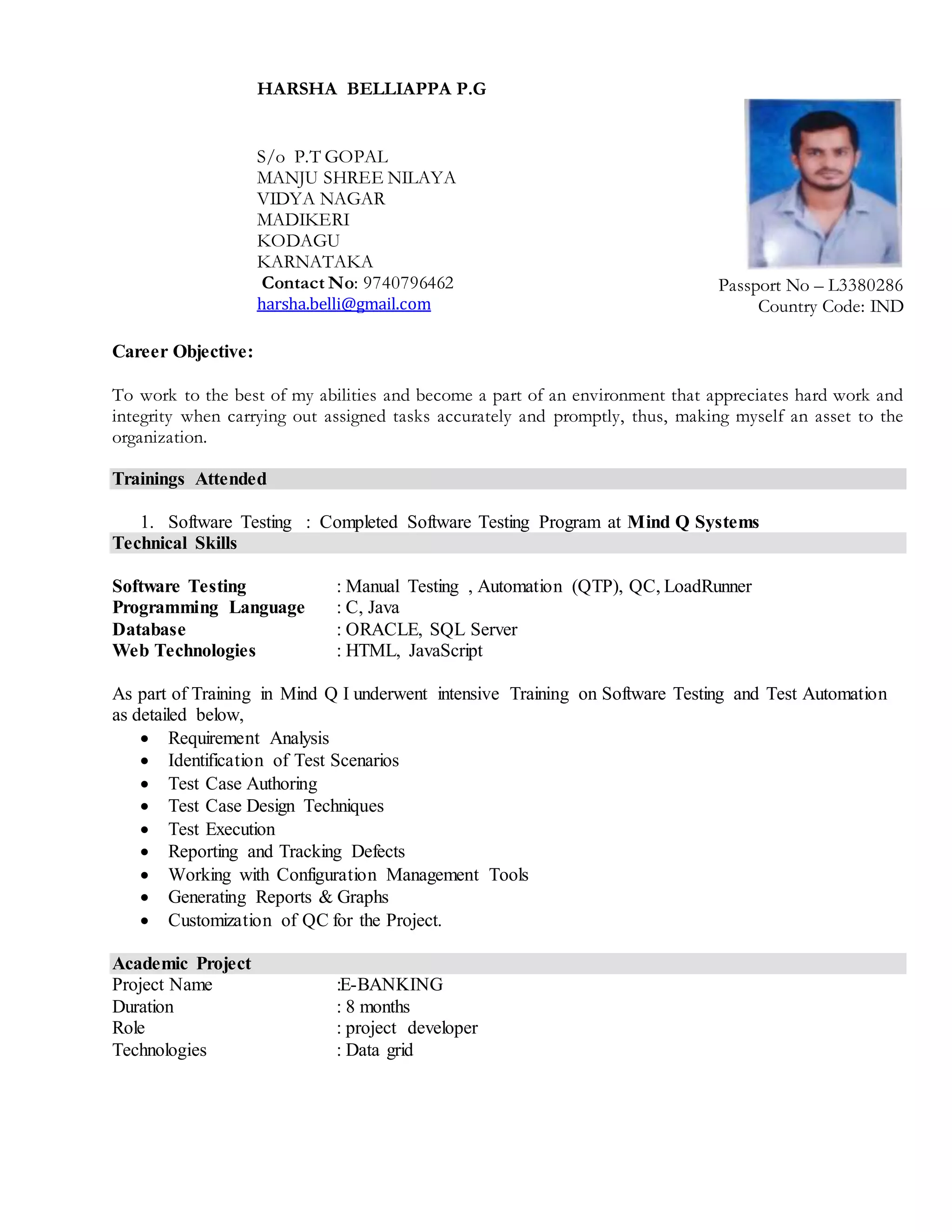 Harsha Resume | DOCX | Programming Languages | Computing