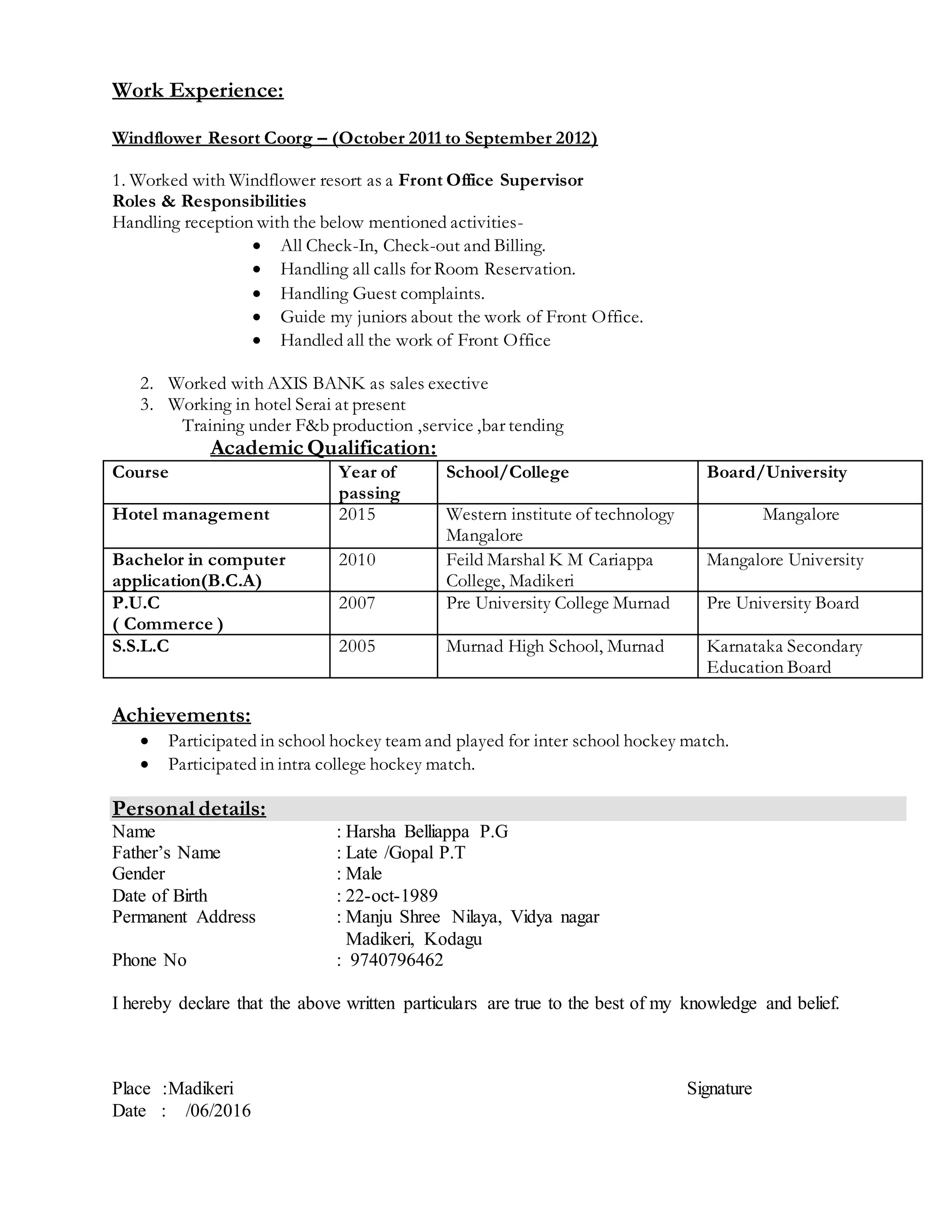 Harsha Resume | DOCX