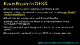 72402X: Avaya Meetings Server Support Exam Questions | PDF