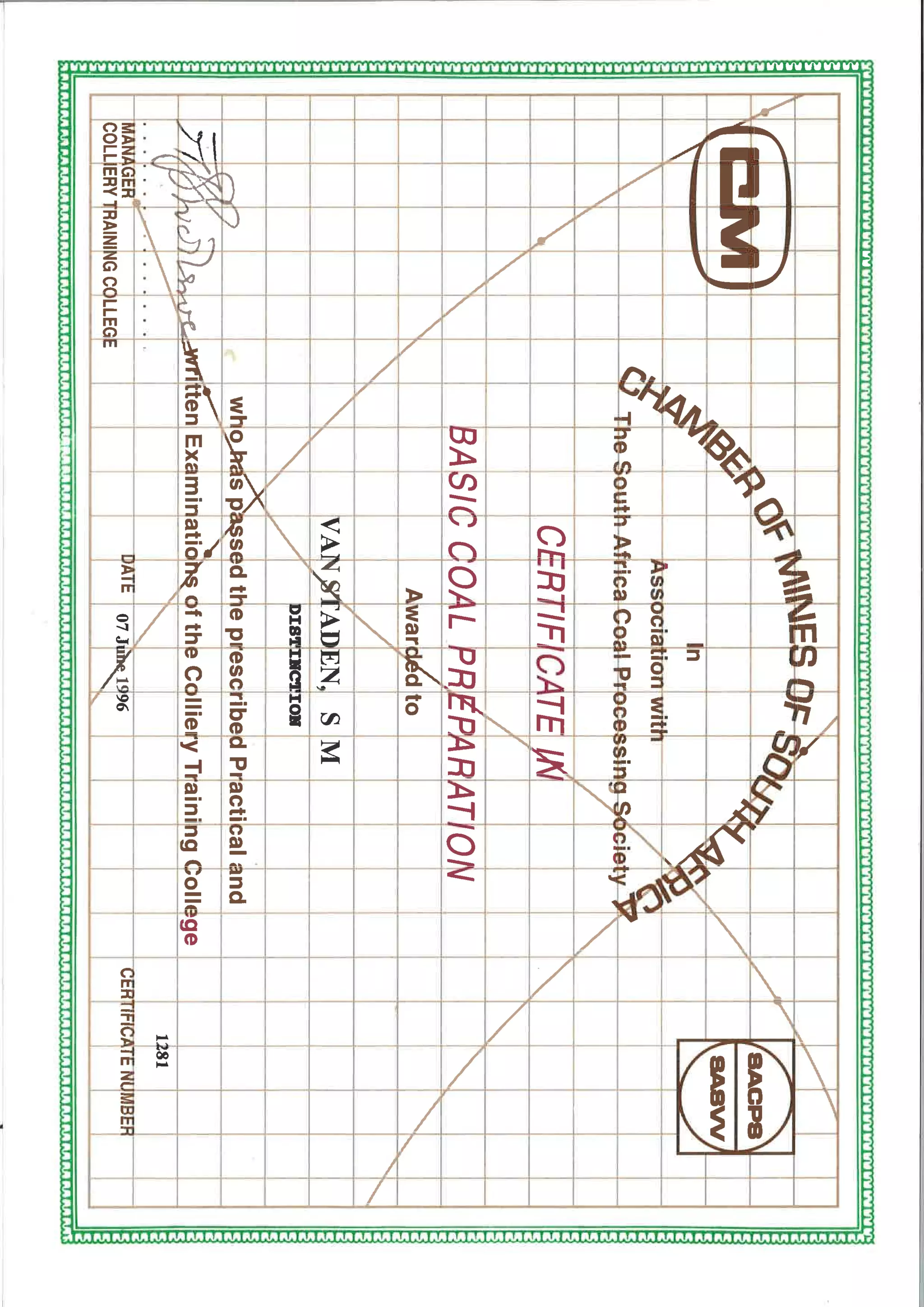 Copy of Coal prep certificate | PDF