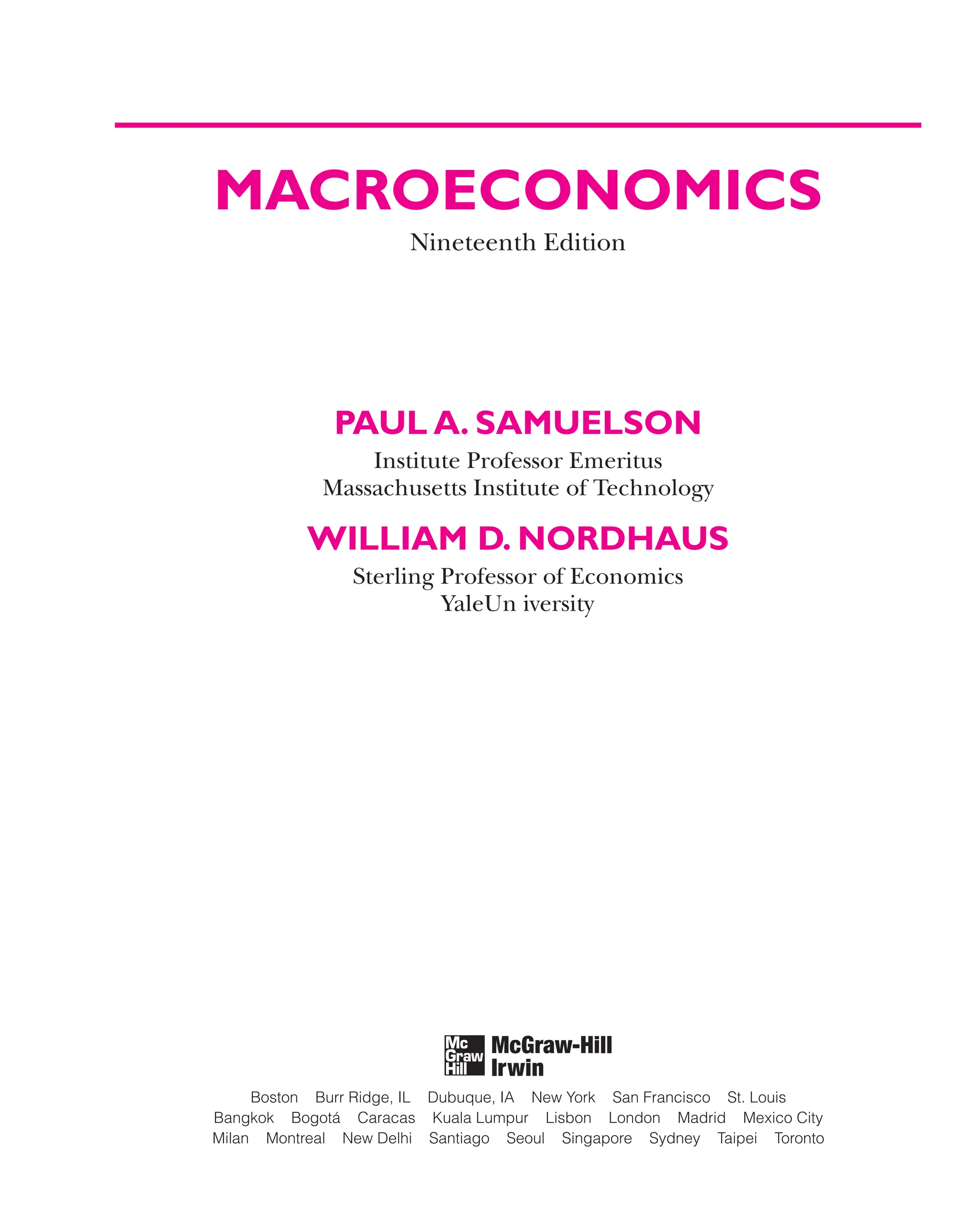 Macroeconomics 19th Edition Paul Samuelson | PDF