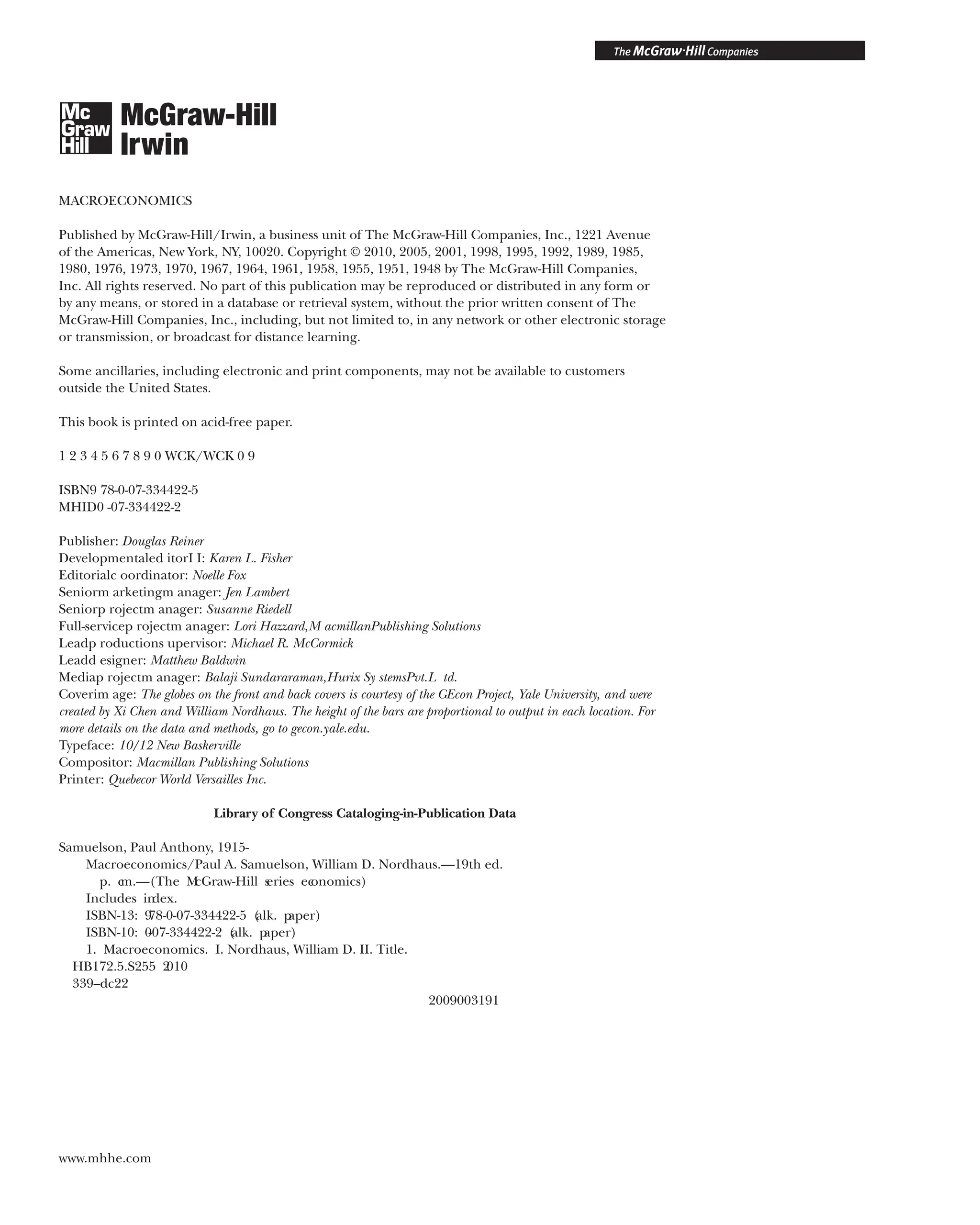 Macroeconomics 19th Edition Paul Samuelson | PDF