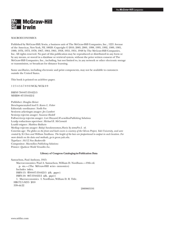 Macroeconomics 19th Edition Paul Samuelson | PDF