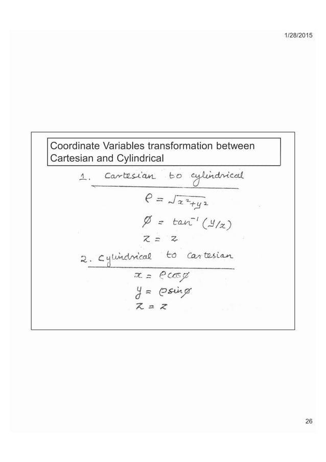 (724429257) cylindrical coordinate system (1) | PDF