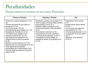 epistolas pastorales del nuevo testamento timoteo y tito | PPTX