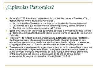 epistolas pastorales del nuevo testamento timoteo y tito | PPTX