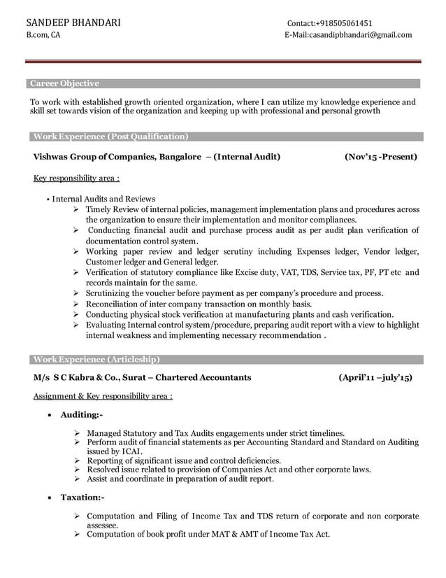 CV Sandeep (1) | PDF