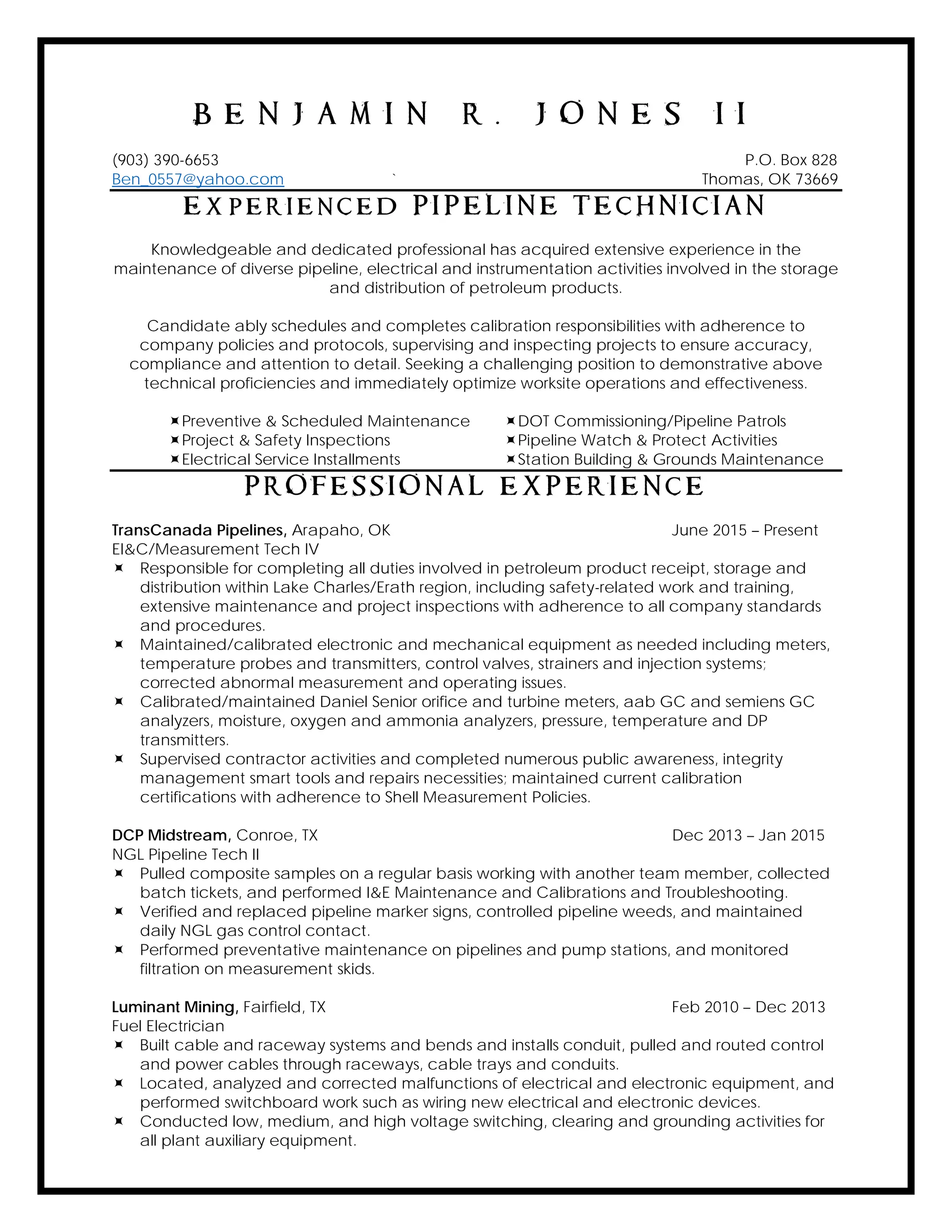 Benjamin Jones Resume | PDF