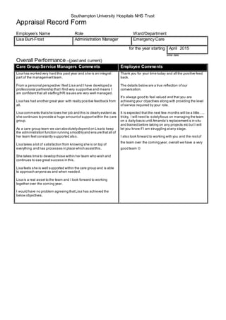 Annual Appraisal and development review May 2016 | DOCX