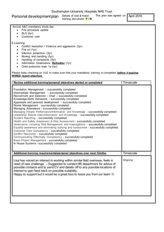 Annual Appraisal and development review May 2016 | DOCX