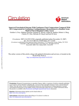 Improved Neurological Outcome with CCC compared with 302 Compressions ...